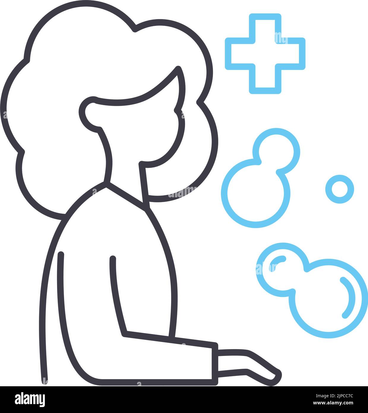 immunologist line icon, outline symbol, vector illustration, concept ...