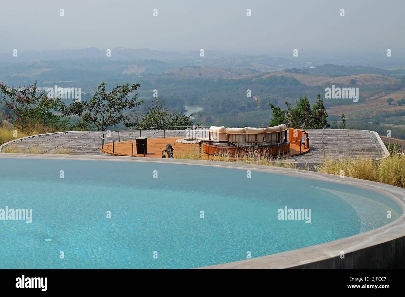 Exterior architecture and building design of Swimming pool and terrace ...