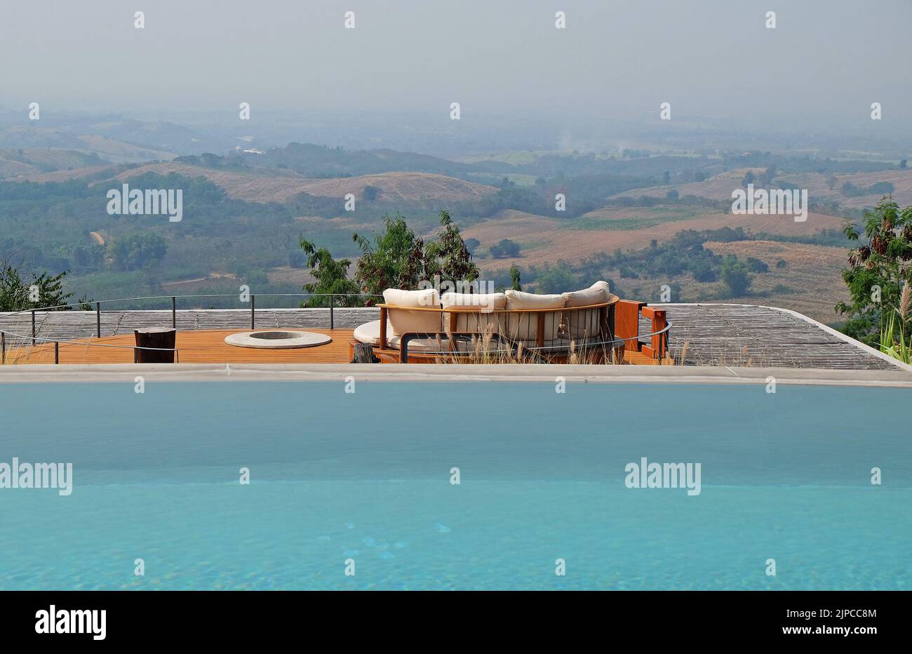 Exterior architecture and building design of Swimming pool and terrace ...