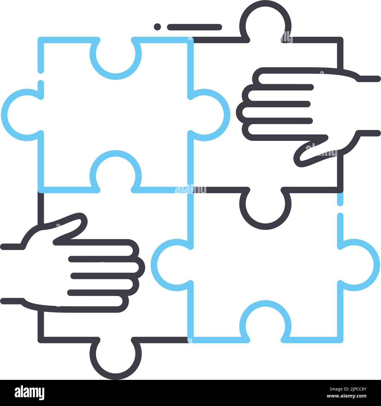 partnership collaboration line icon, outline symbol, vector ...