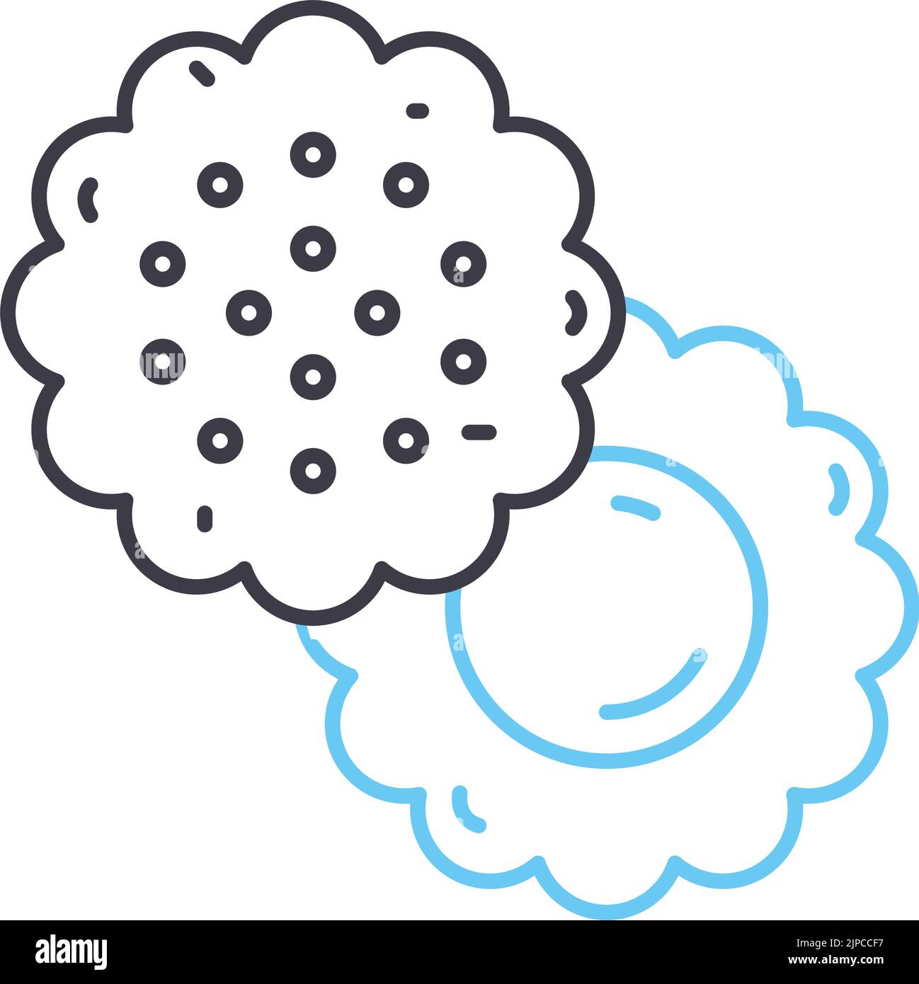 tasty cookies line icon, outline symbol, vector illustration, concept ...