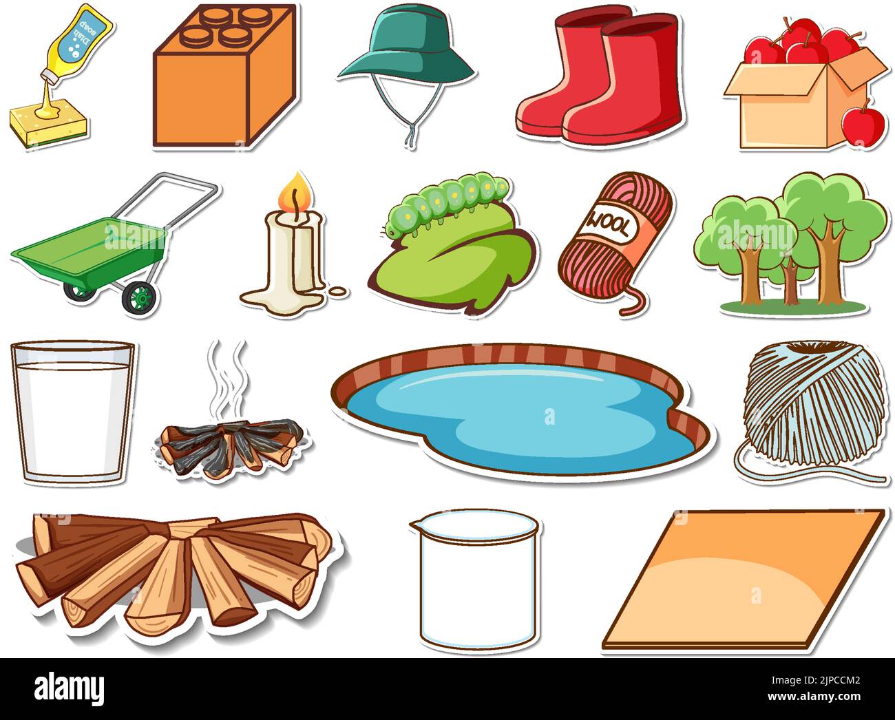 Sticker set of mixed daily objects illustration Stock Vector Image ...