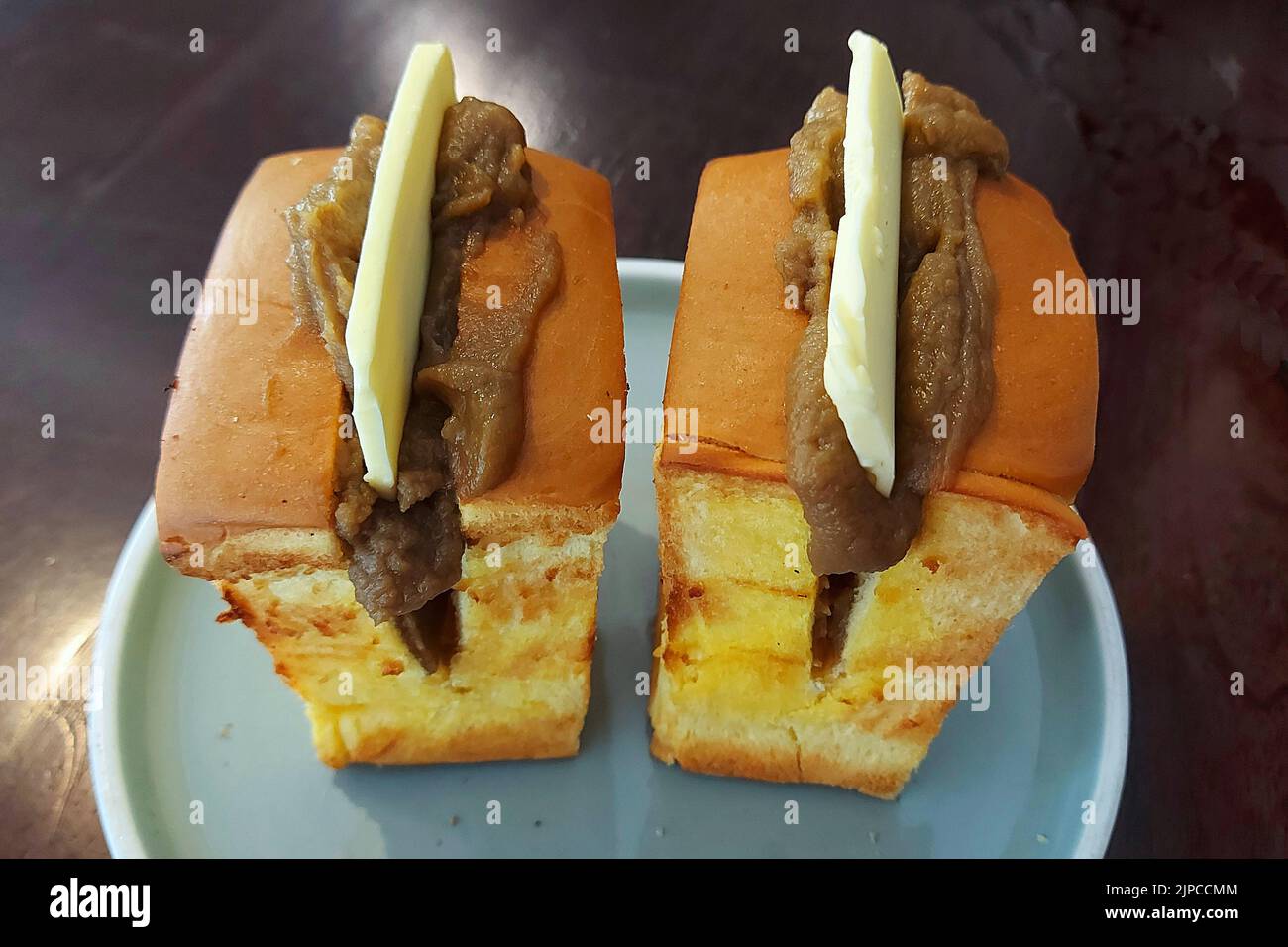 Bread Toast at Malacca Toast Cafe, Jakarta, Indonesia Stock Photo - Alamy