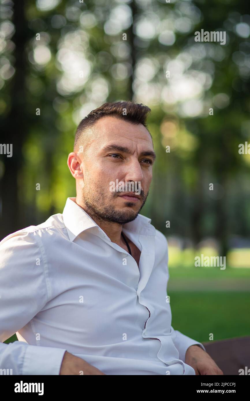 Stern man face hi-res stock photography and images - Alamy