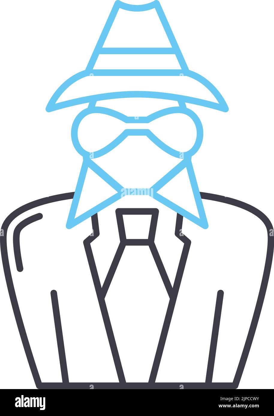 spy line icon, outline symbol, vector illustration, concept sign Stock ...