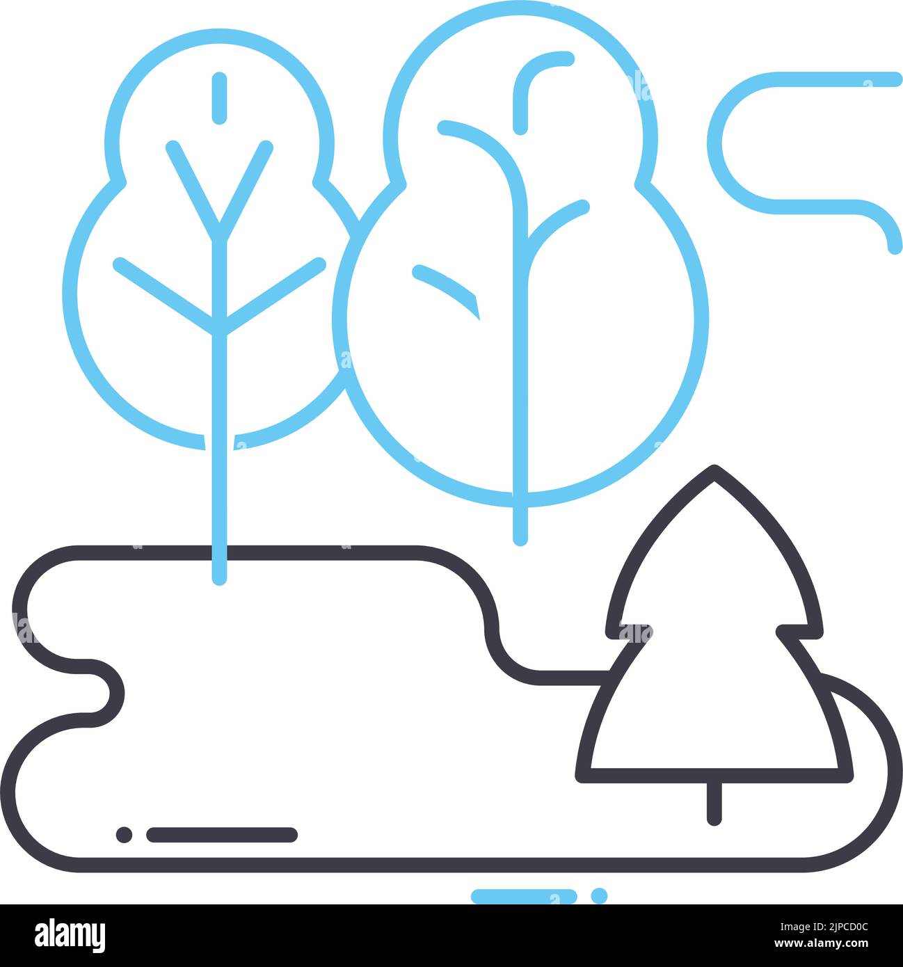 landscape line icon, outline symbol, vector illustration, concept sign ...