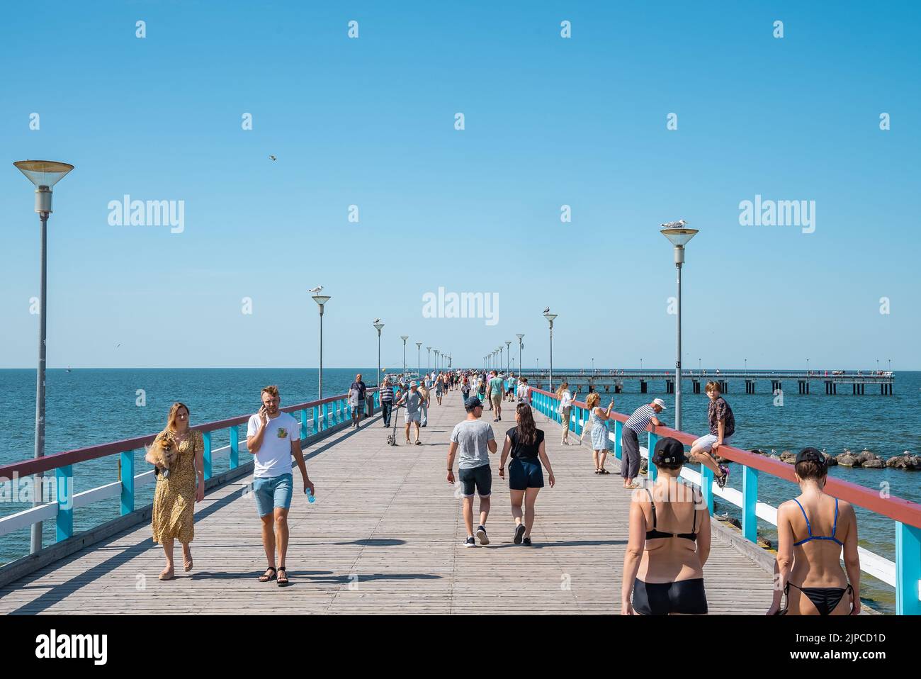 The pier in Palanga. Palanga is a seaside resort town in western ...