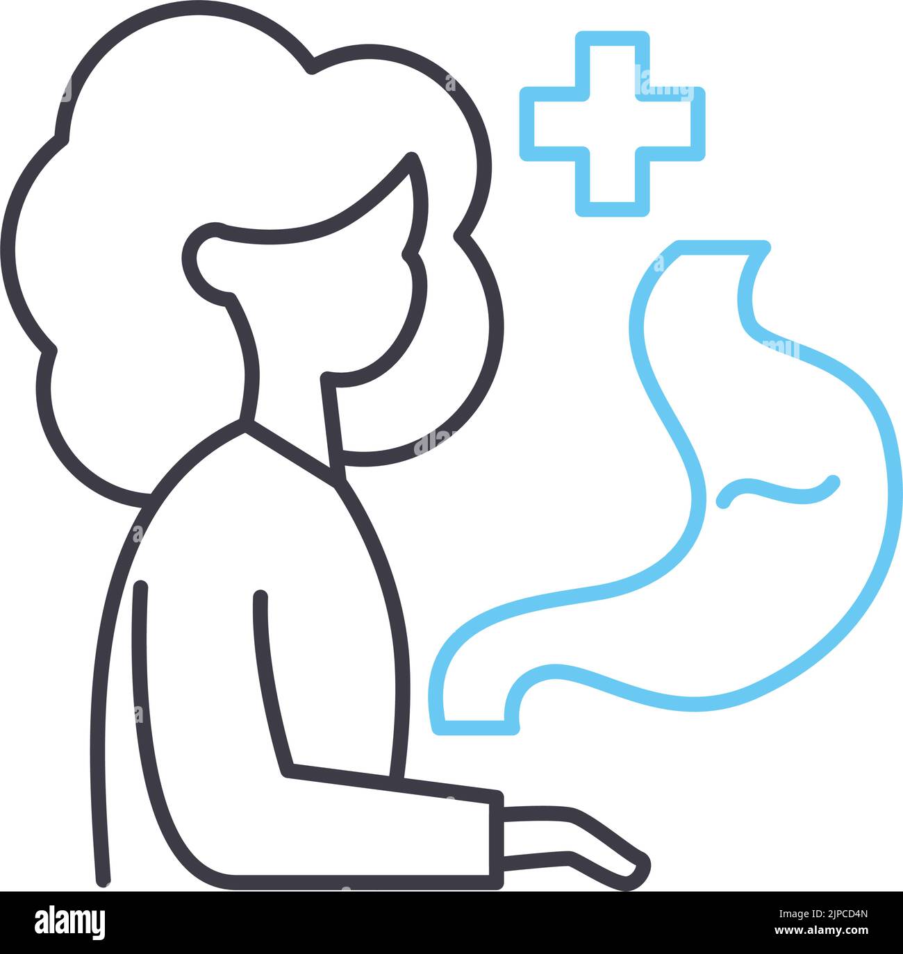 gastroenterologist line icon, outline symbol, vector illustration ...