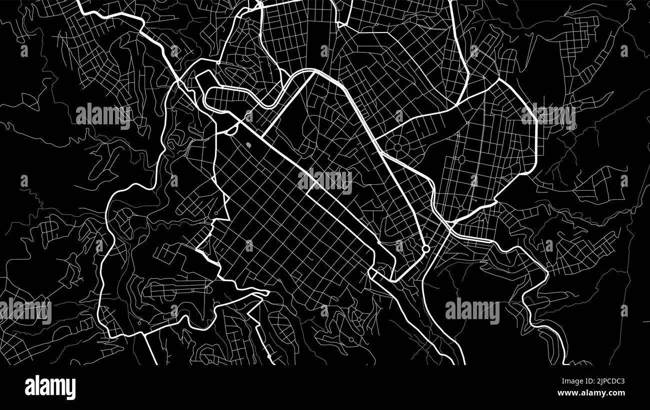 Vector map of Sucre city. Urban grayscale poster. Road map image with ...