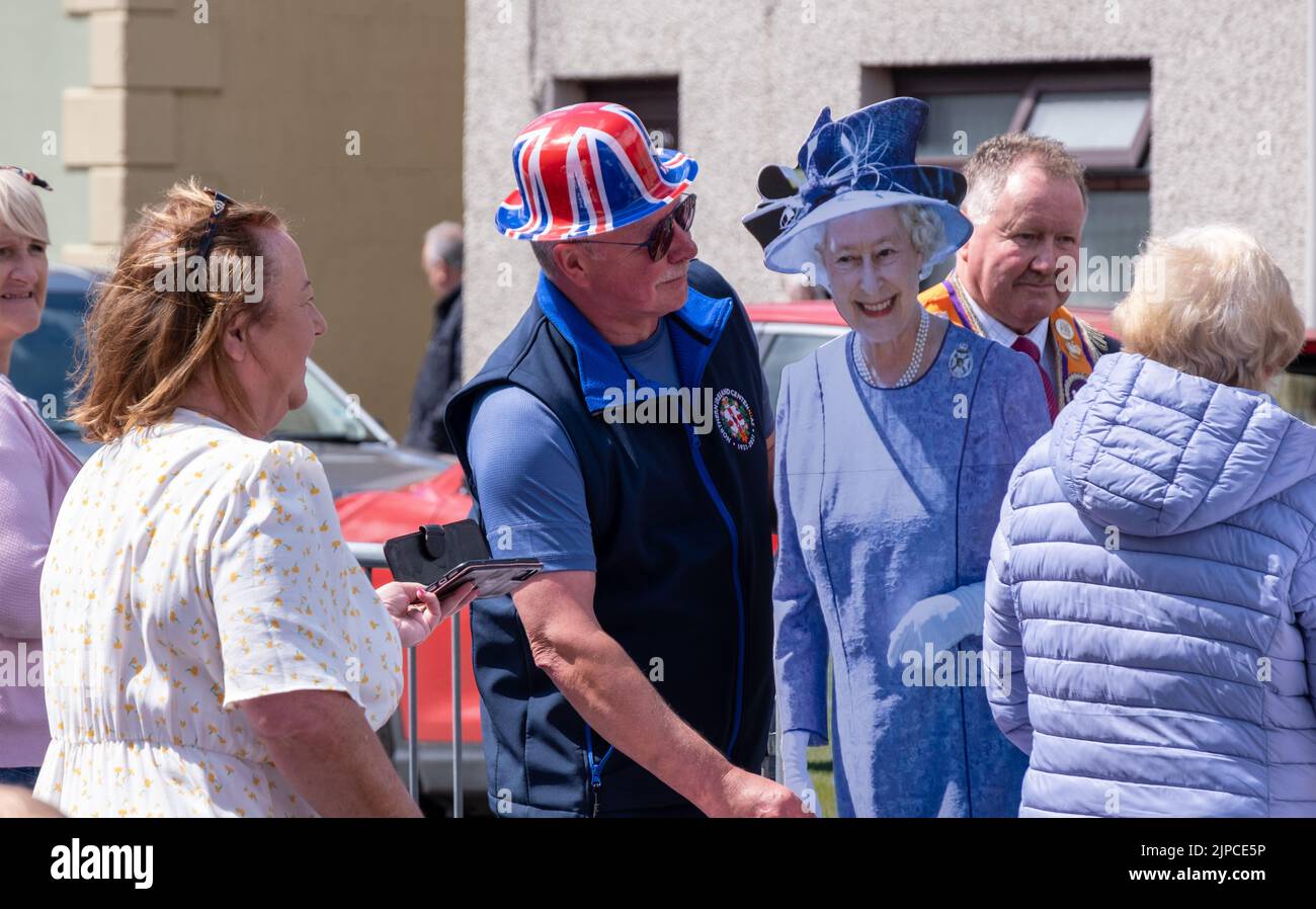 Broughshane, Northern Ireland - June 3rd, 2022: Man in union jack hat ...