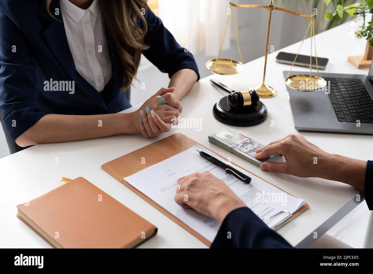 Business people negotiating a contract. Human hands working with ...