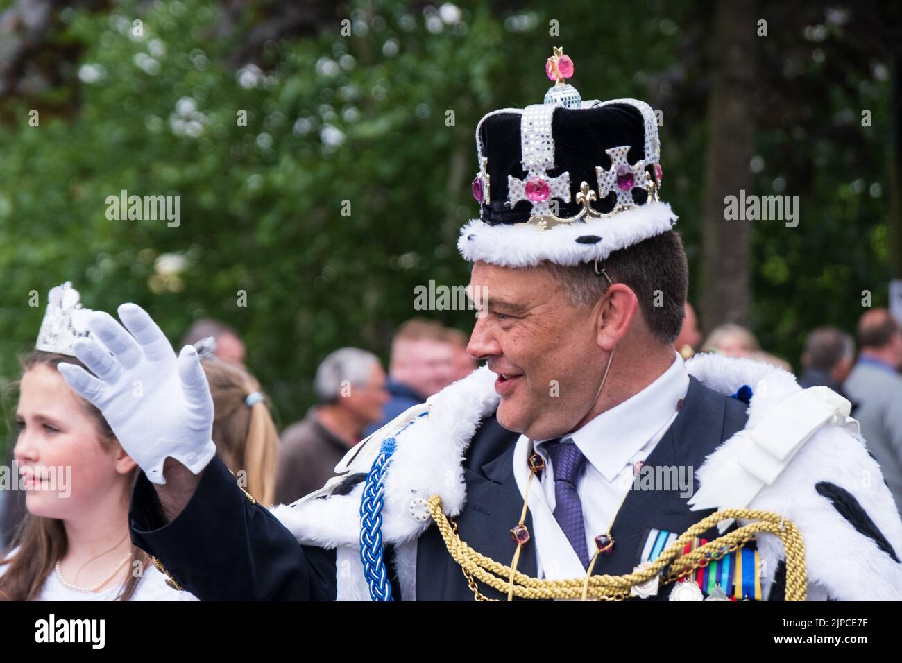 Broughshane, Northern Ireland - June 3rd, 2022: Man dressed in royal ...