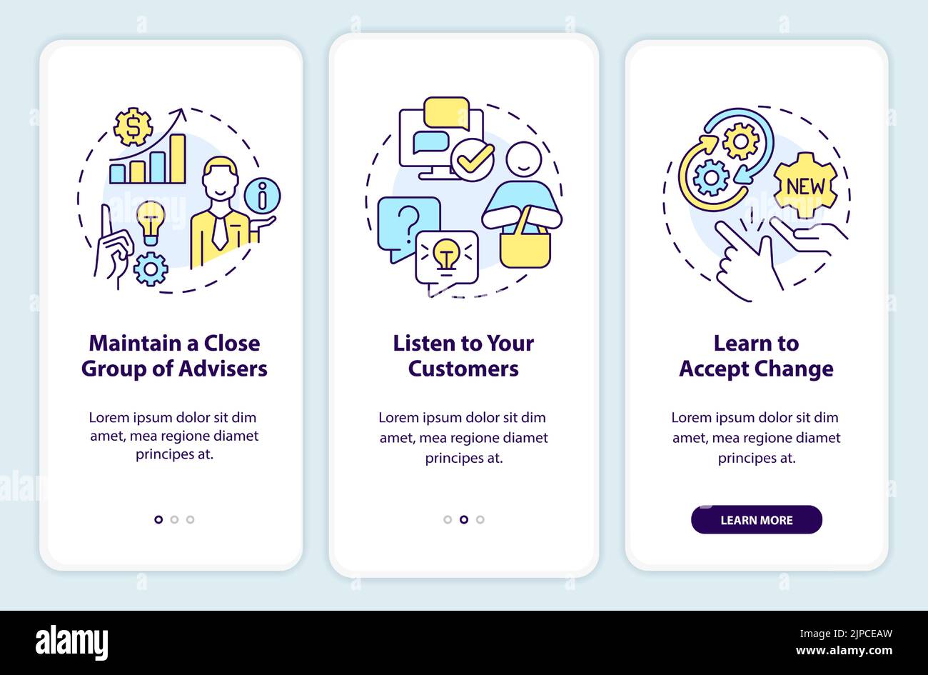 Ways To Identify Trends Onboarding Mobile App Screen Stock Vector Image And Art Alamy