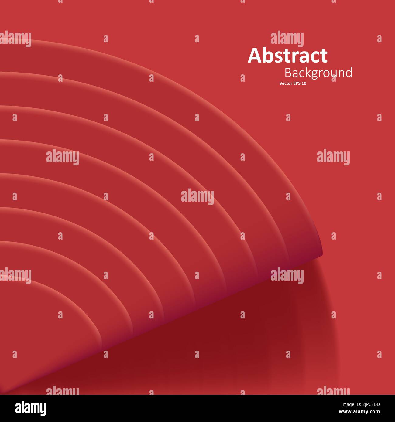Red abstract background with 3d striped circle fold Stock Vector Image ...
