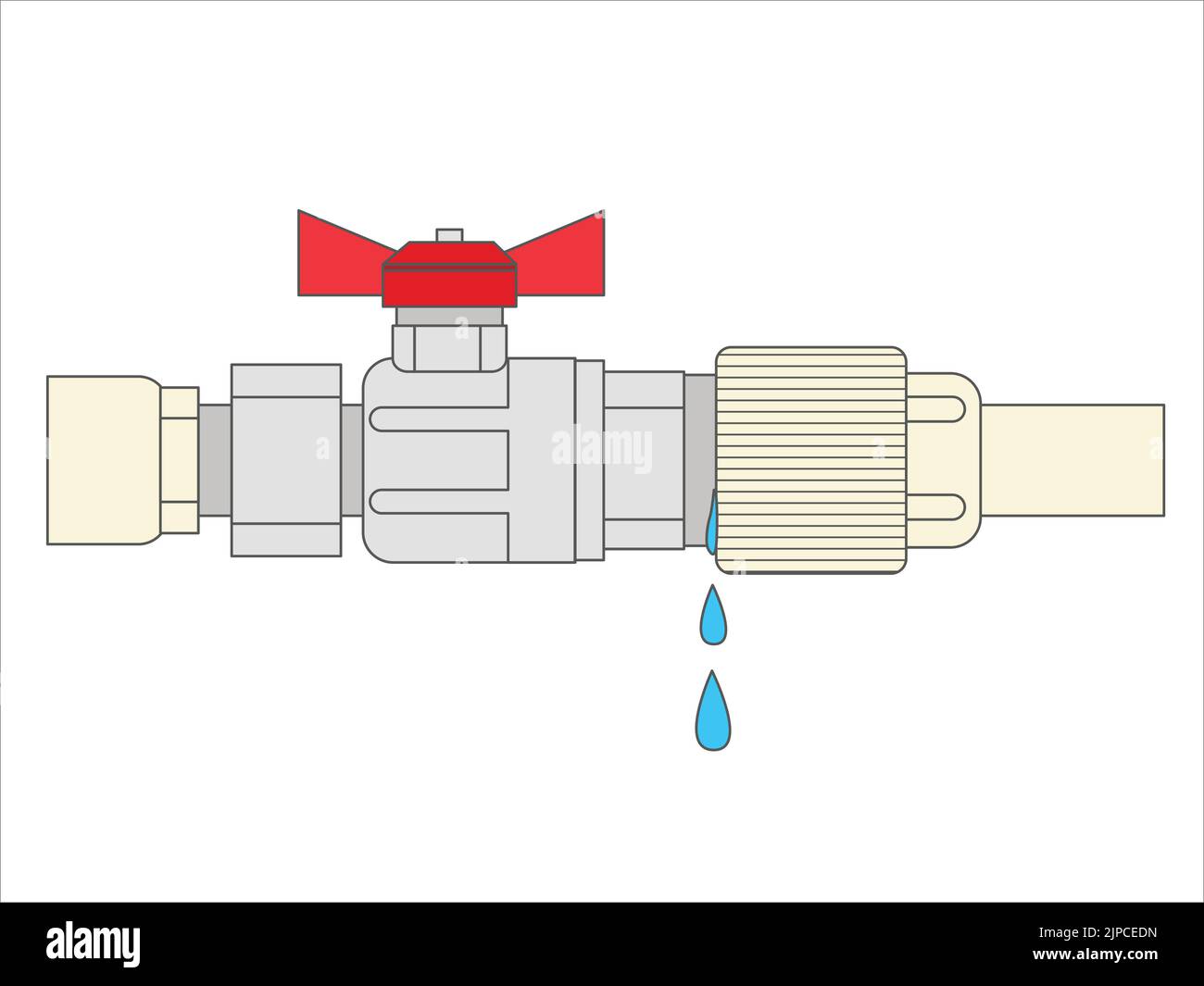 Illustration of a leaking pipe with leaking water. The broken pipe ...