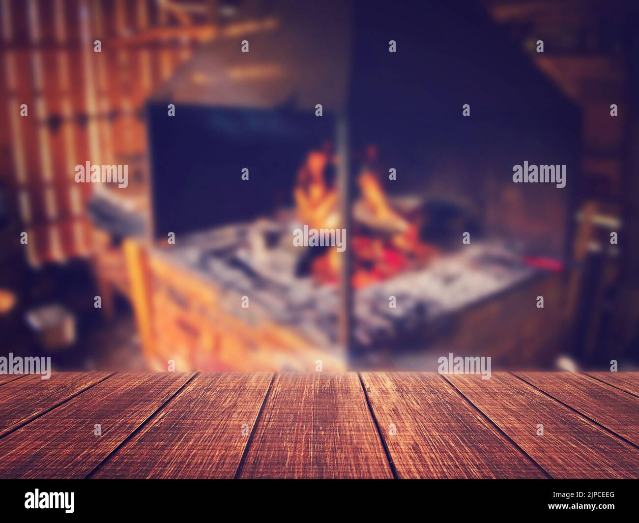 Interior of an old forge. Bright fire burning in the furnace. Forge ...