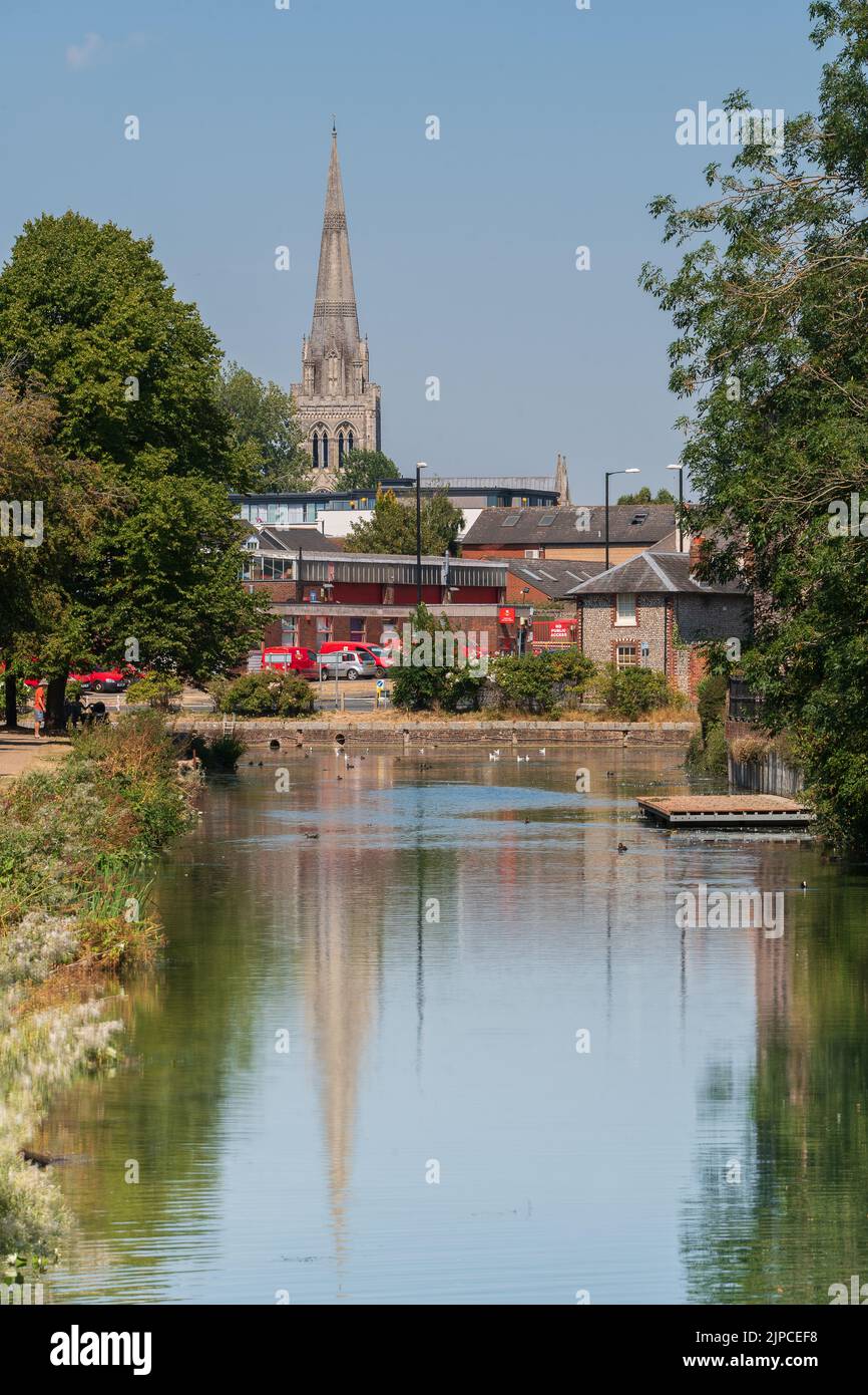 The canal path approaching Chichester, West Sussex, UK Stock Photo - Alamy