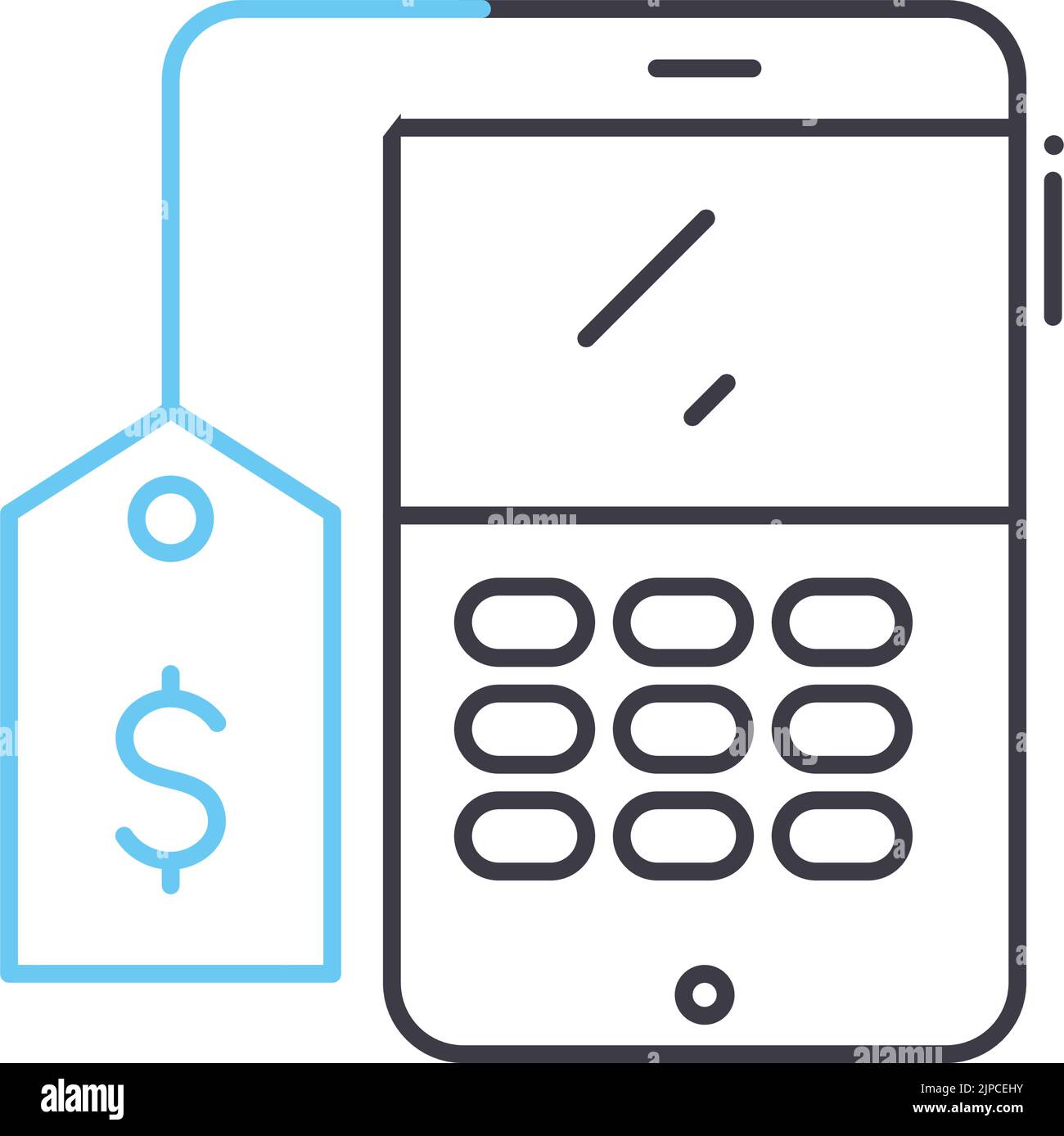phone line icon, outline symbol, vector illustration, concept sign ...