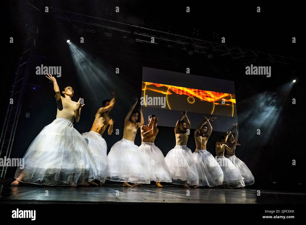 Taiwanese contemporary dance troupe B.Dance photographed during the ...