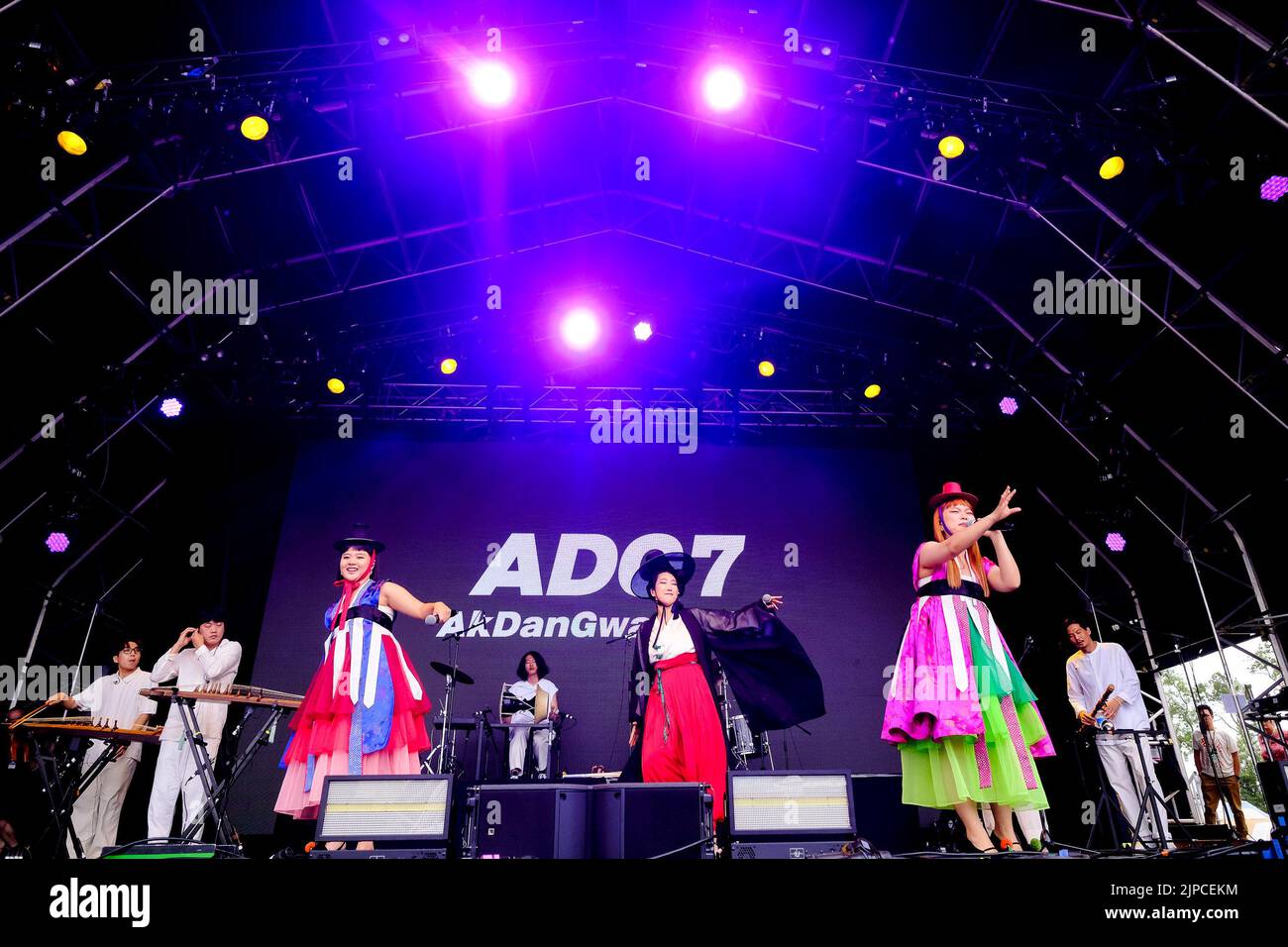 Korean group ADG7 (Ak Dan Gwang Chil) photographed during the 40th ...