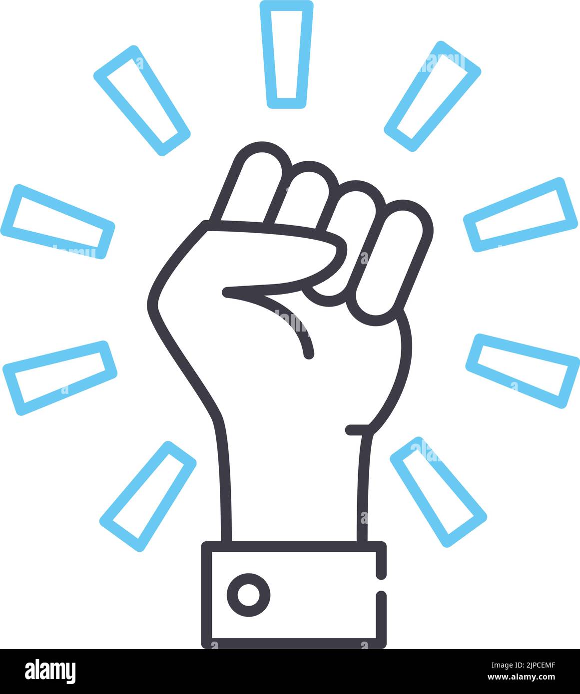 willpower line icon, outline symbol, vector illustration, concept sign ...