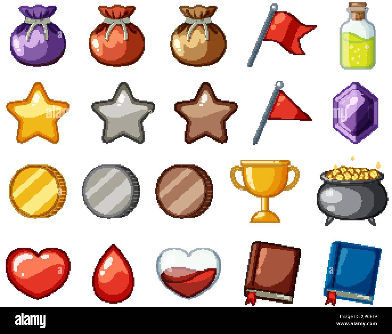 Game element template design set illustration Stock Vector Image & Art ...