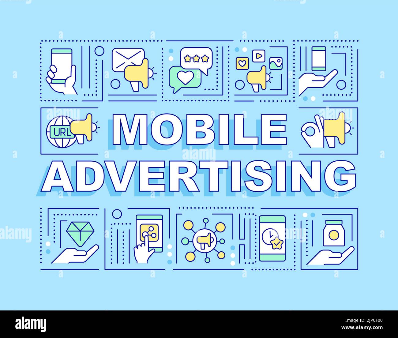 Mobile Advertising Word Concepts Blue Banner Stock Vector Image And Art Alamy