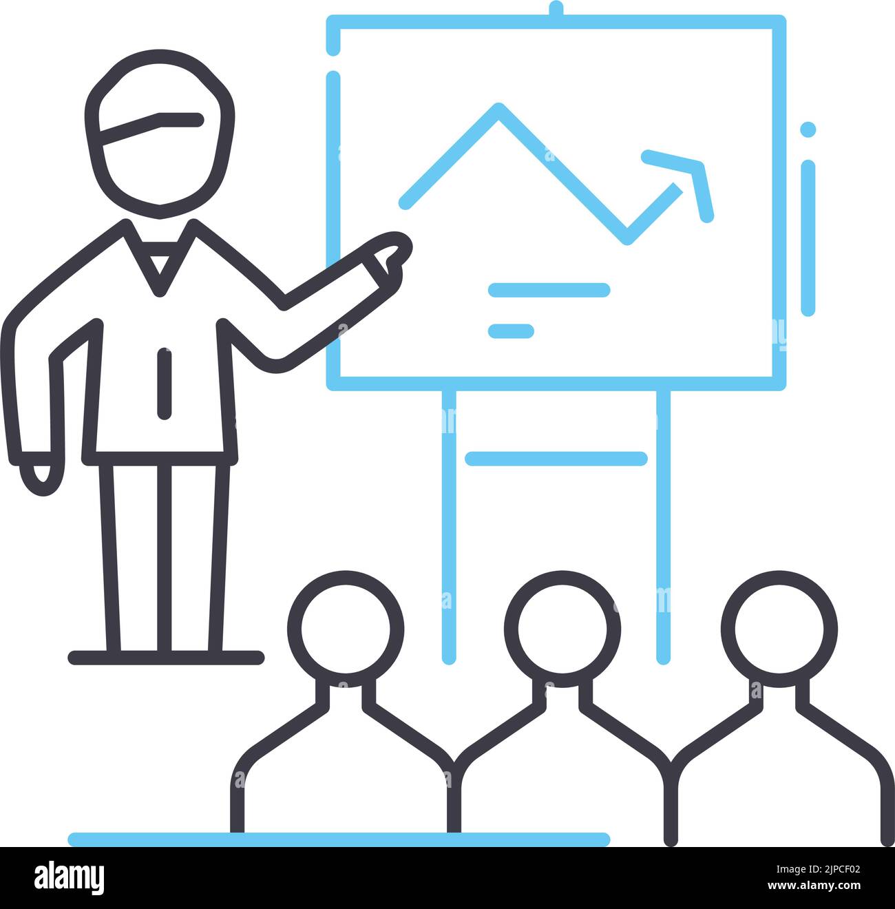 training course line icon, outline symbol, vector illustration, concept ...