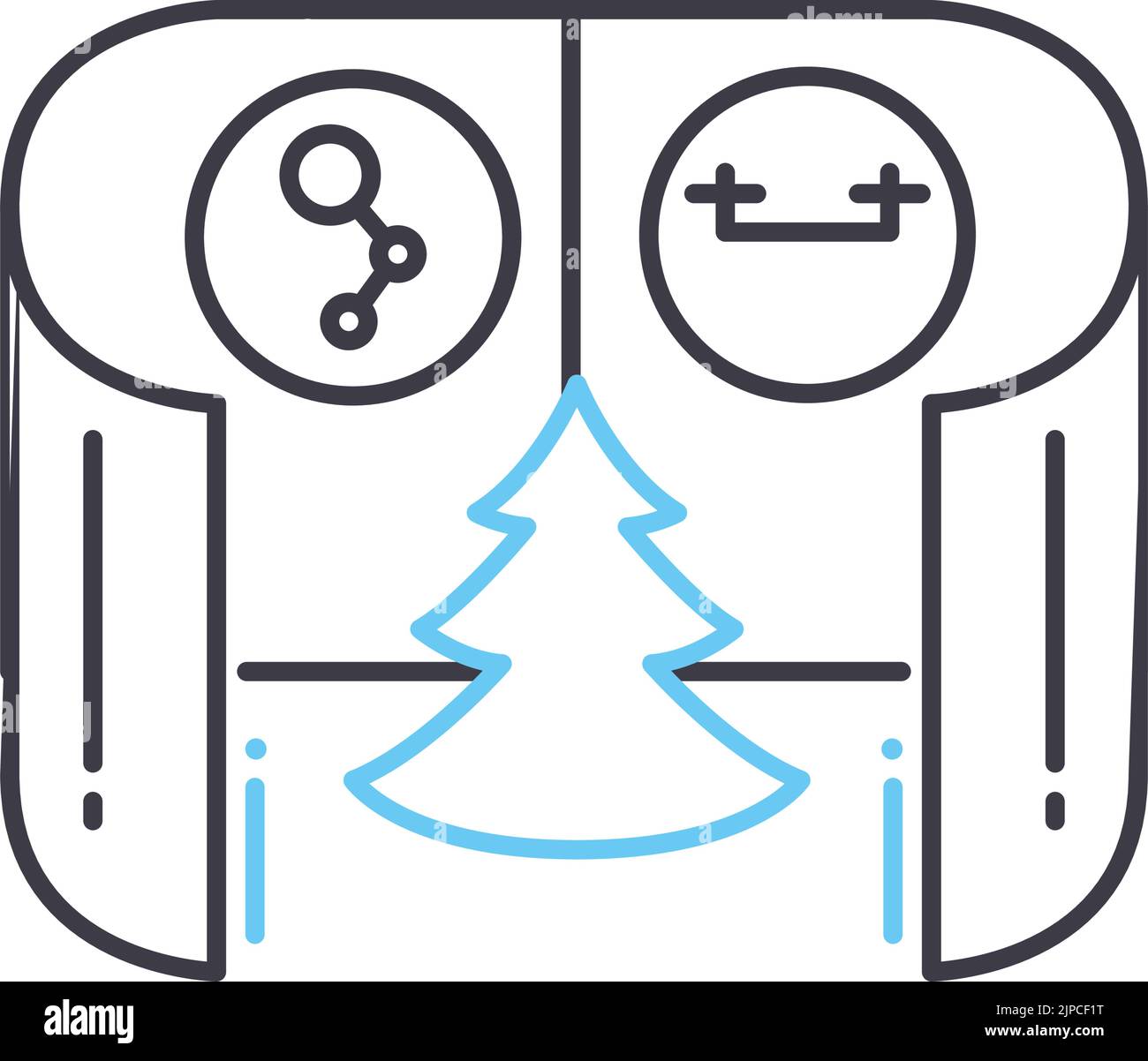 immersive reality projection line icon, outline symbol, vector illustration, concept sign Stock ...