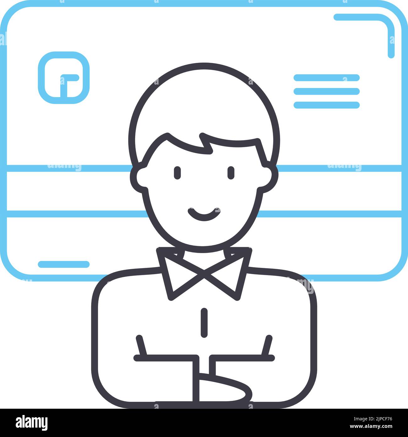 individual account line icon, outline symbol, vector illustration ...