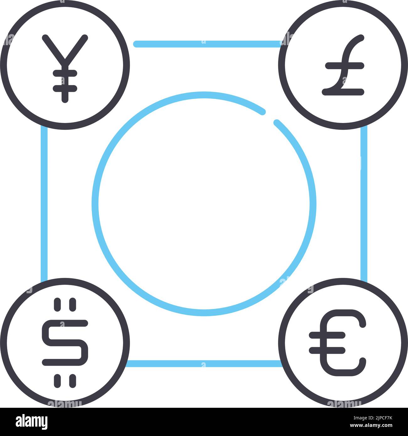 foreign currency line icon, outline symbol, vector illustration ...