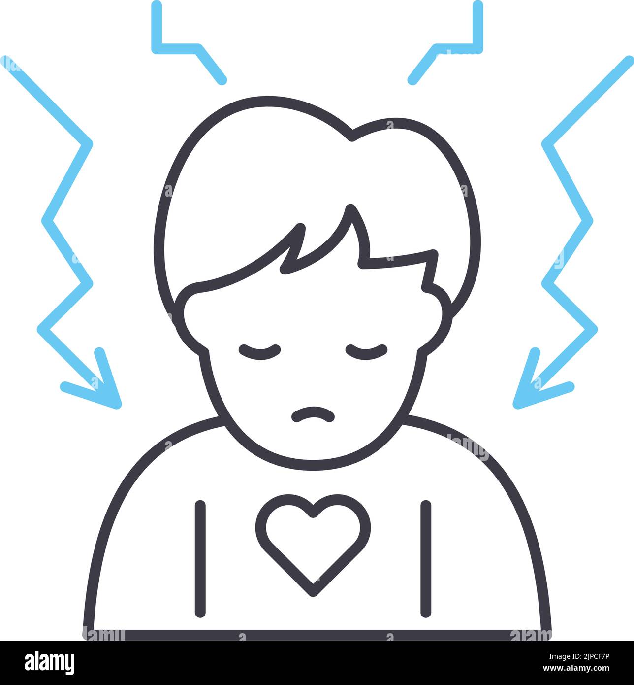 insecurity line icon, outline symbol, vector illustration, concept sign ...