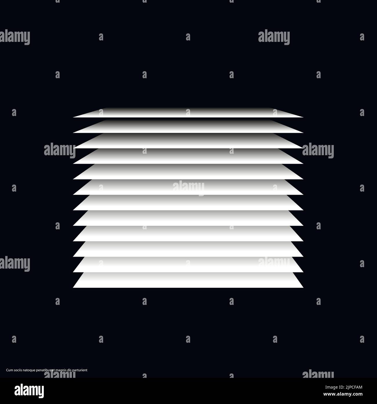 Stack of paper in paper art style on black background. Vector ...