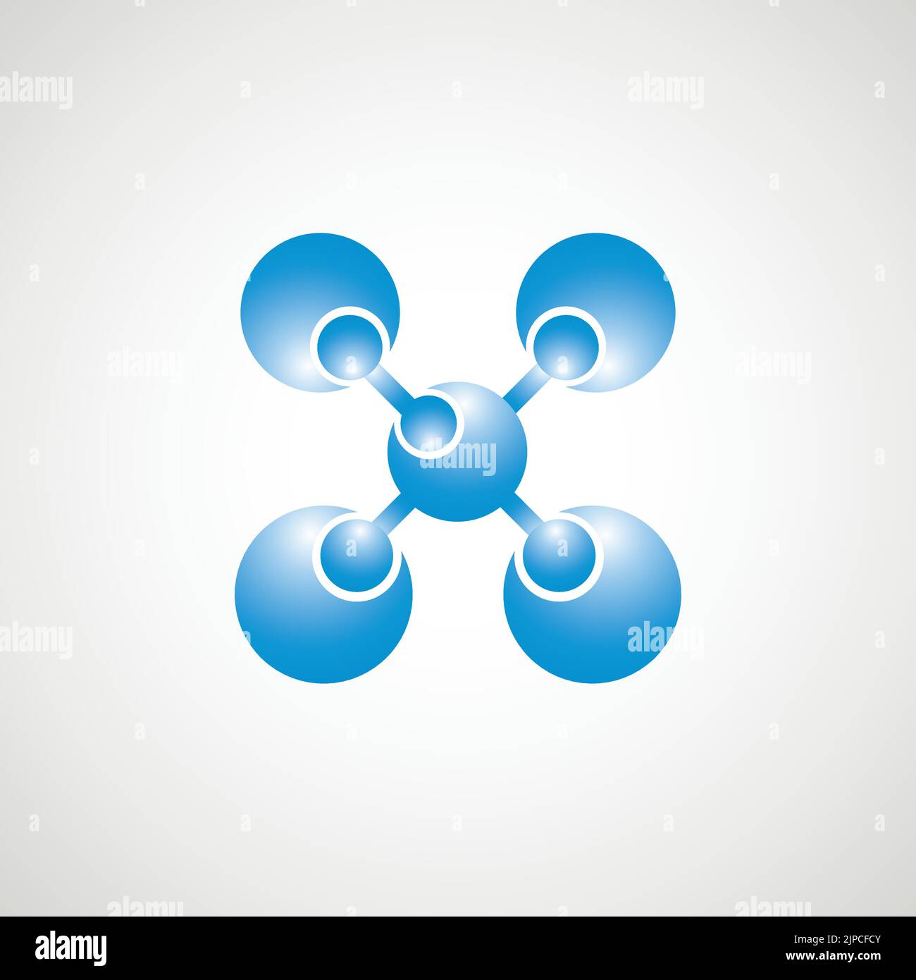 Blue molecular structure . Microbiology concept. Abstract vector ...