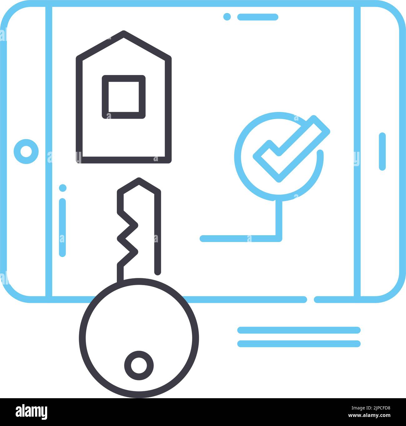 Home Security System Line Icon Outline Symbol Vector Illustration