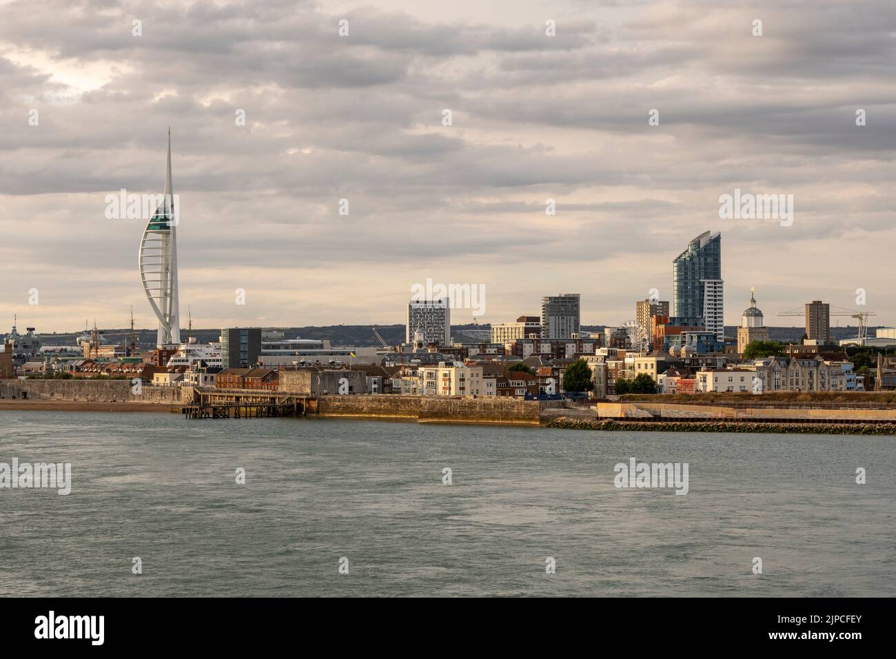 A view of Portsmouth, UK, showing the city's two tallest buildings, the ...