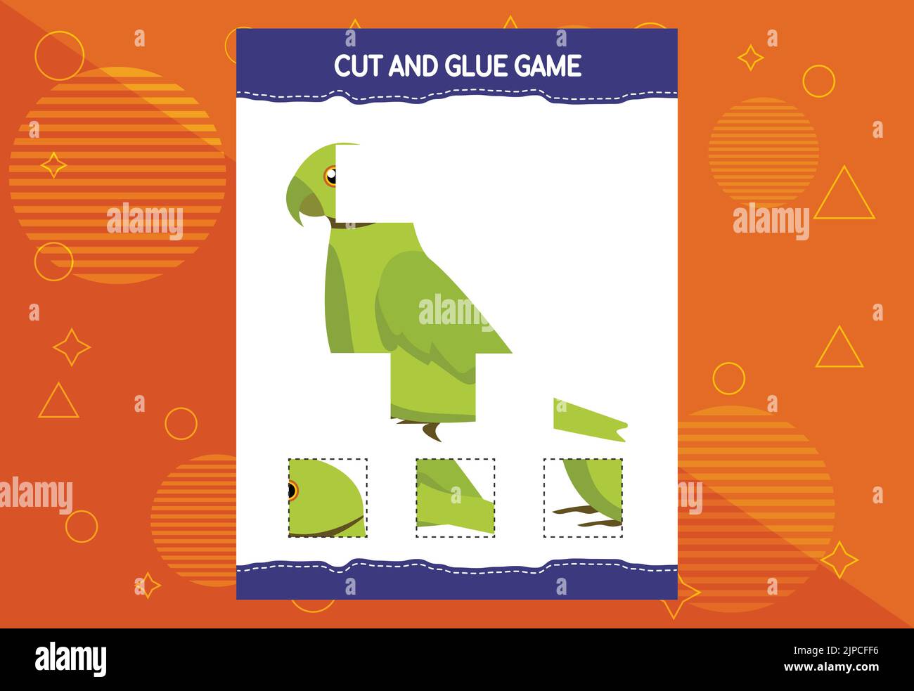 Cut and glue game for kids with birds. Cutting practice for ...