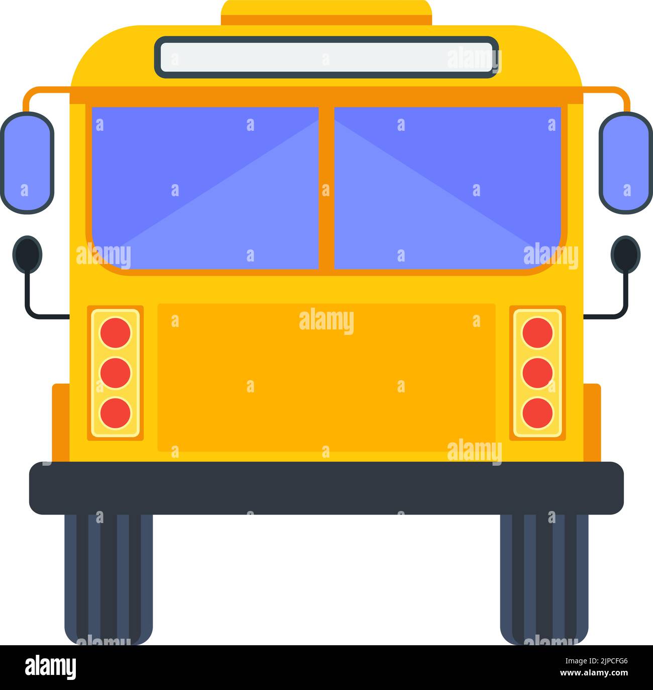 Yellow school bus back view. Transporting schoolchildren Stock Vector ...