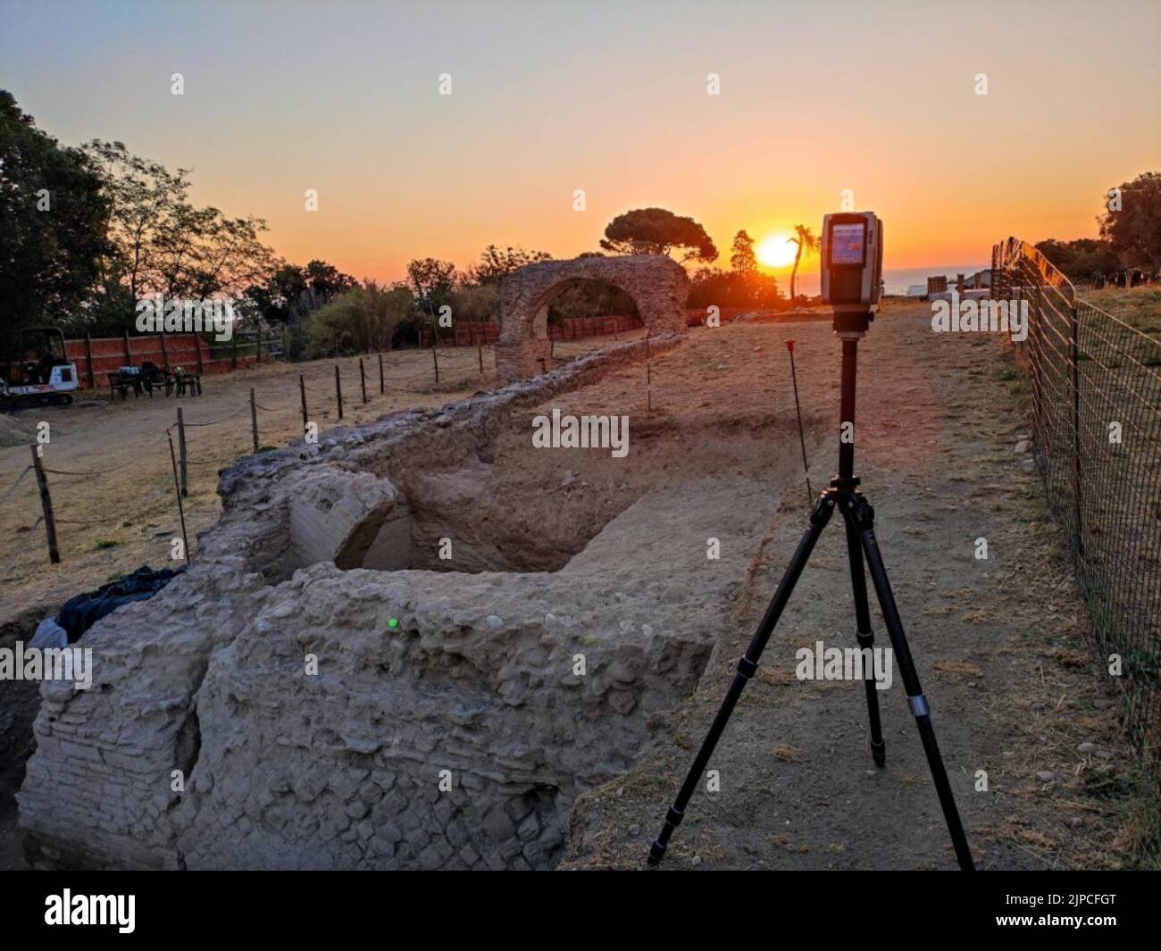 August 17, 2022, CUPRA, ITALY: Walls with large spaces where the yellow ...