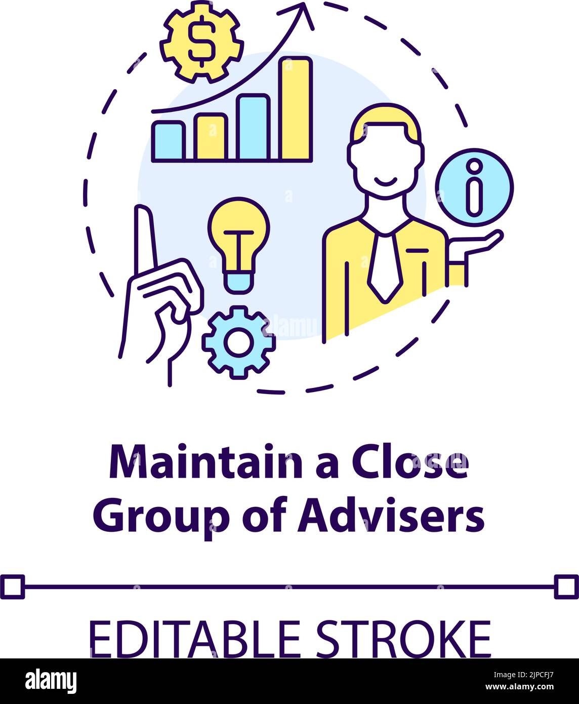 Maintain close group of advisers concept icon Stock Vector Image & Art ...