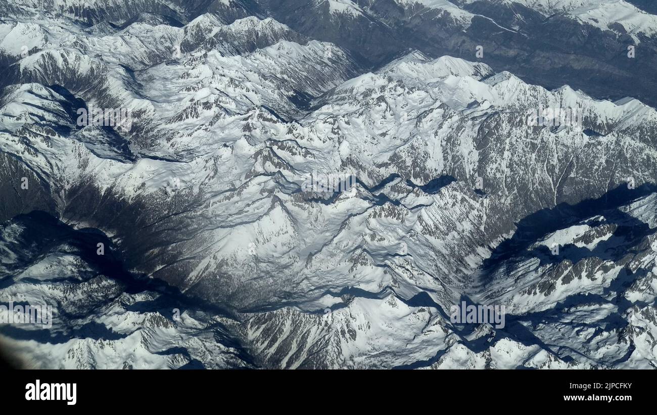 The Alps from high-up Stock Photo - Alamy
