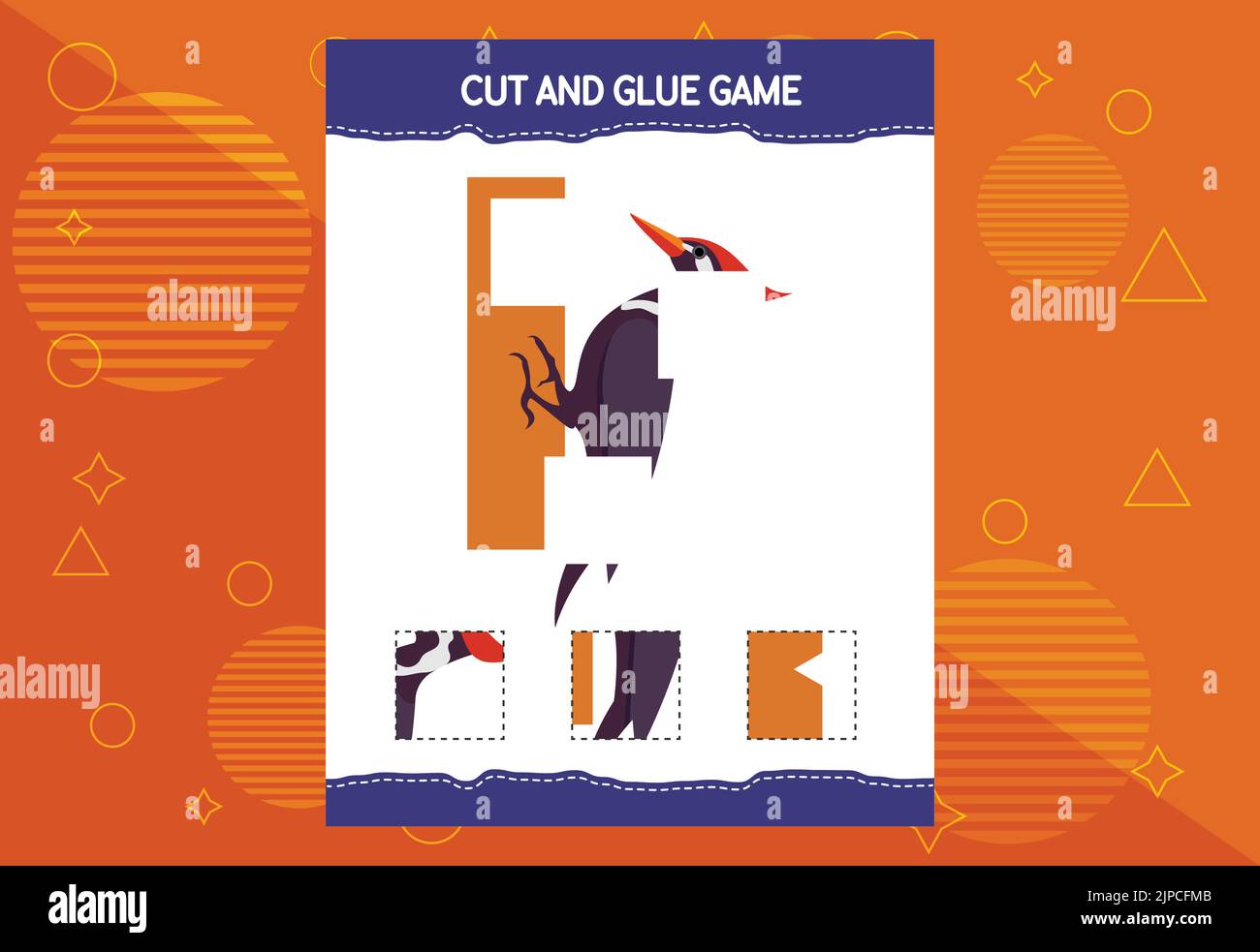 Cut and glue game for kids with birds. Cutting practice for ...