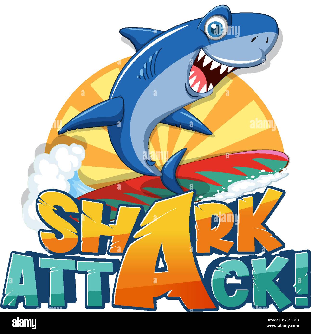 Font design for words shark attack illustration Stock Vector Image ...