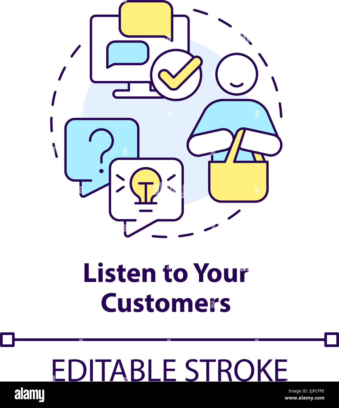 Listen to your customers concept icon Stock Vector Image & Art - Alamy