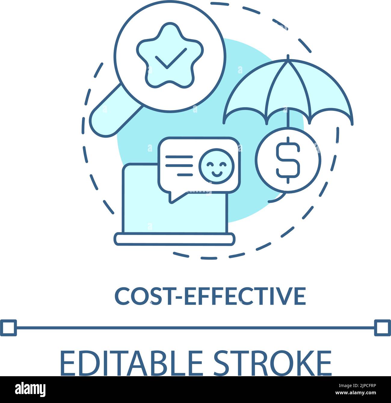 Cost effective turquoise concept icon Stock Vector Image & Art - Alamy