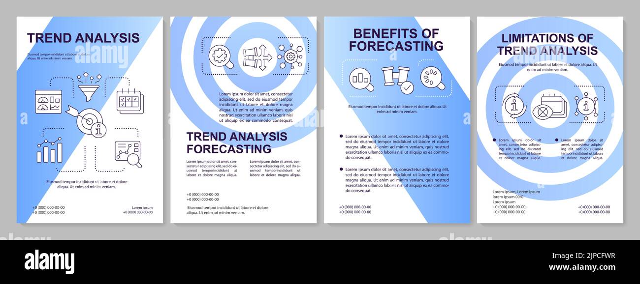 Trend analysis in forecasting blue brochure template Stock Vector Image ...