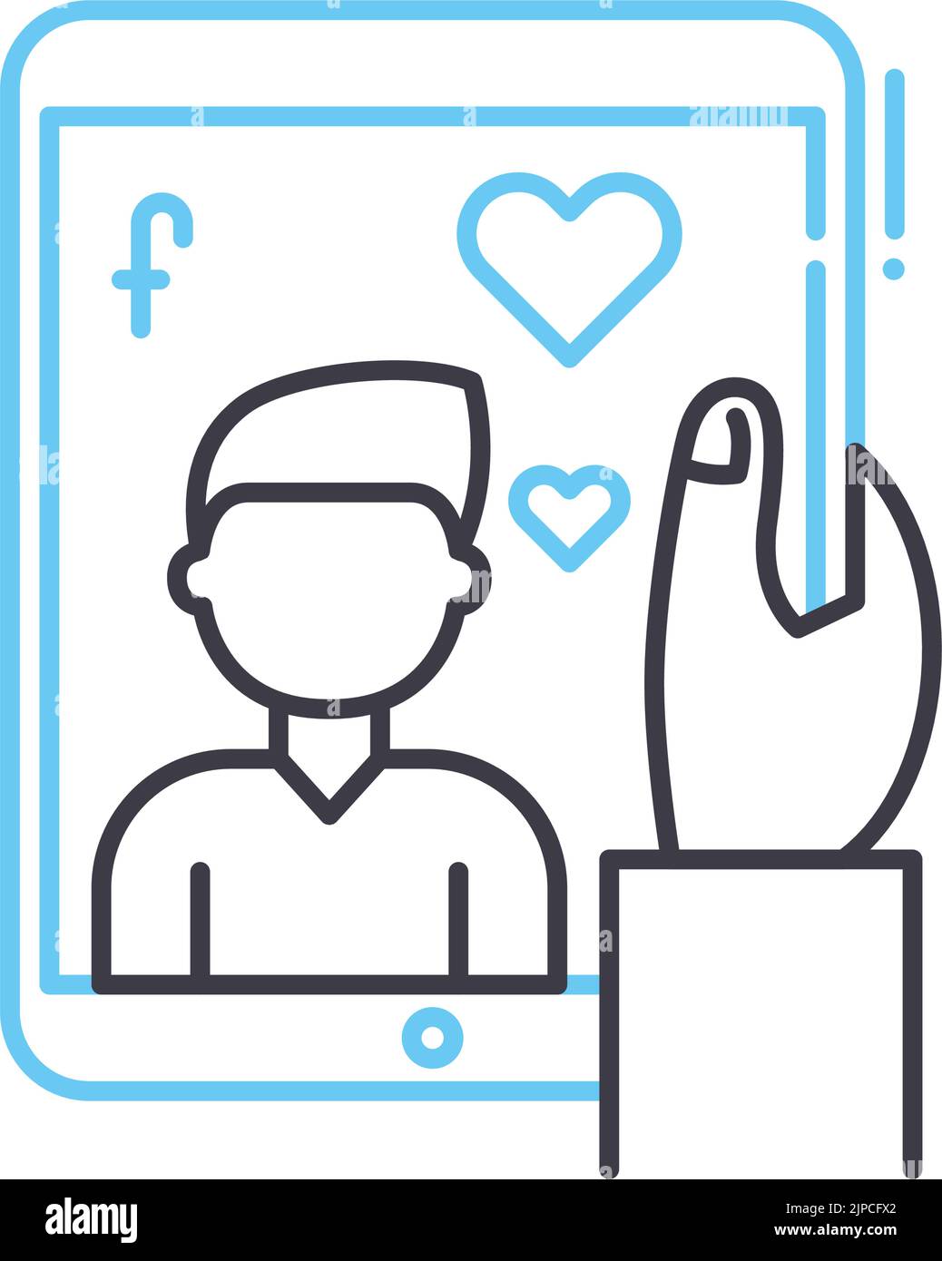 social media line icon, outline symbol, vector illustration, concept ...