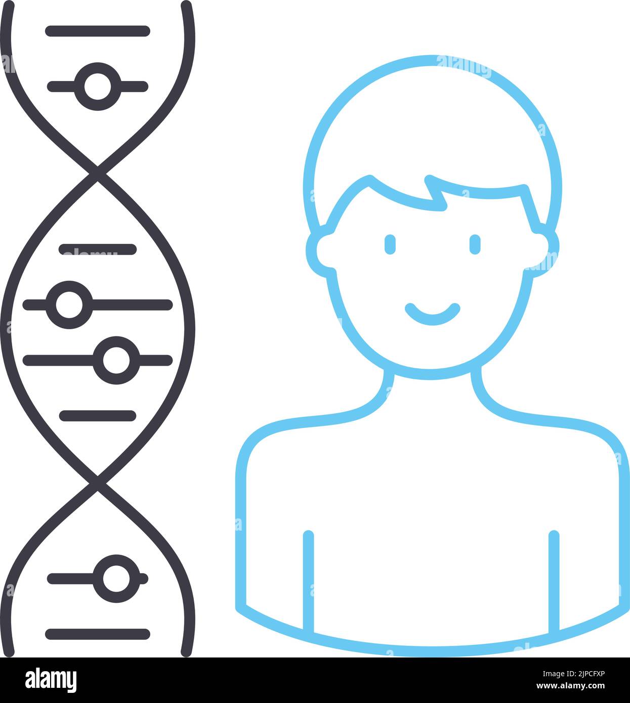 genetic line icon, outline symbol, vector illustration, concept sign ...
