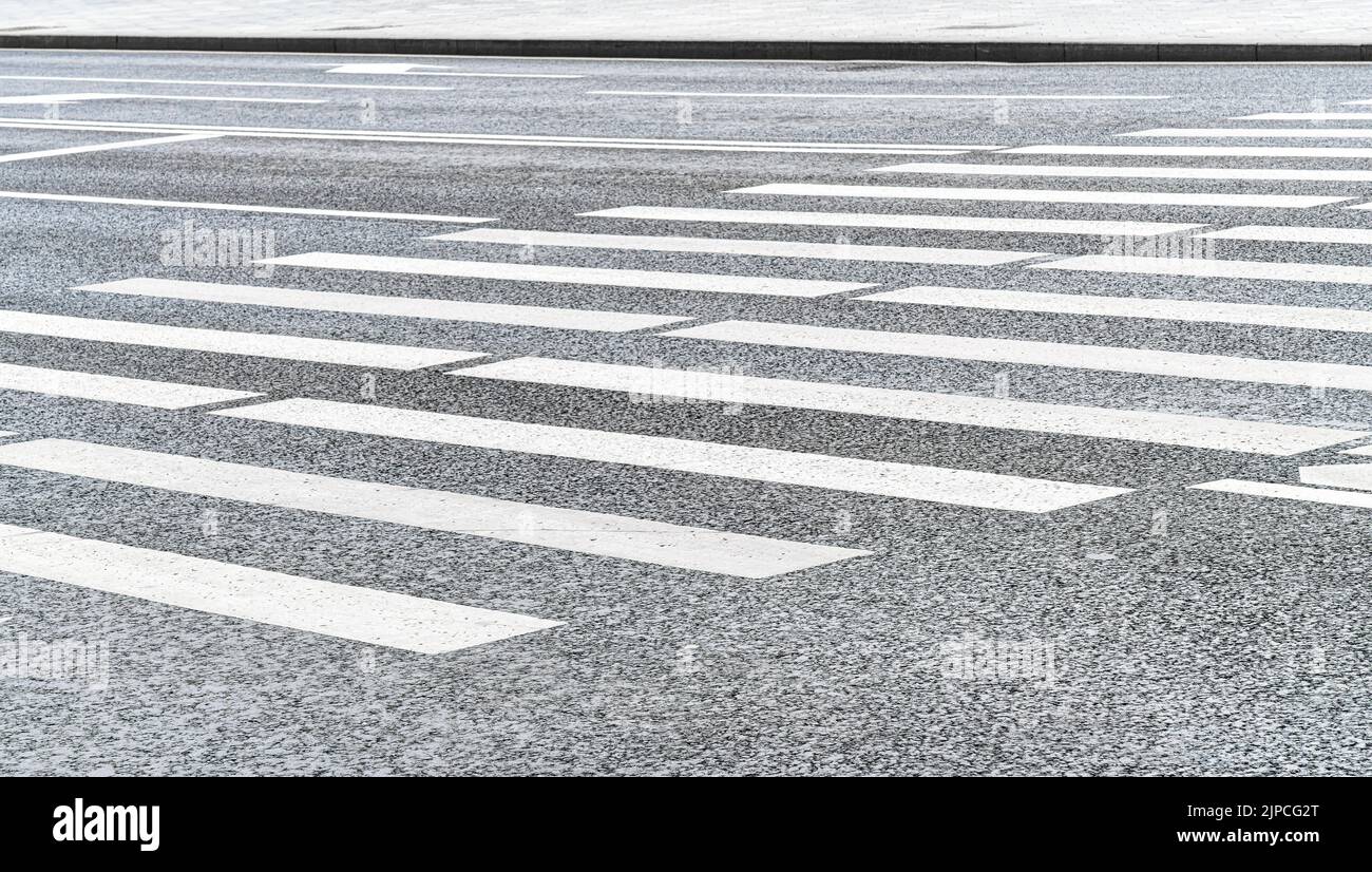 Grey white crosswalk on road hi-res stock photography and images - Alamy
