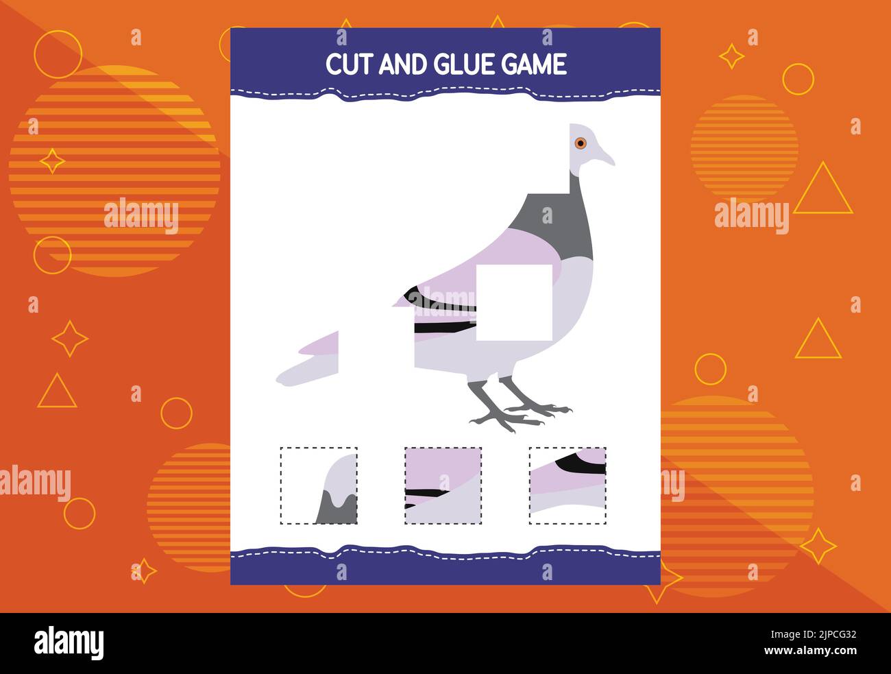 Cut and glue game for kids with birds. Cutting practice for ...